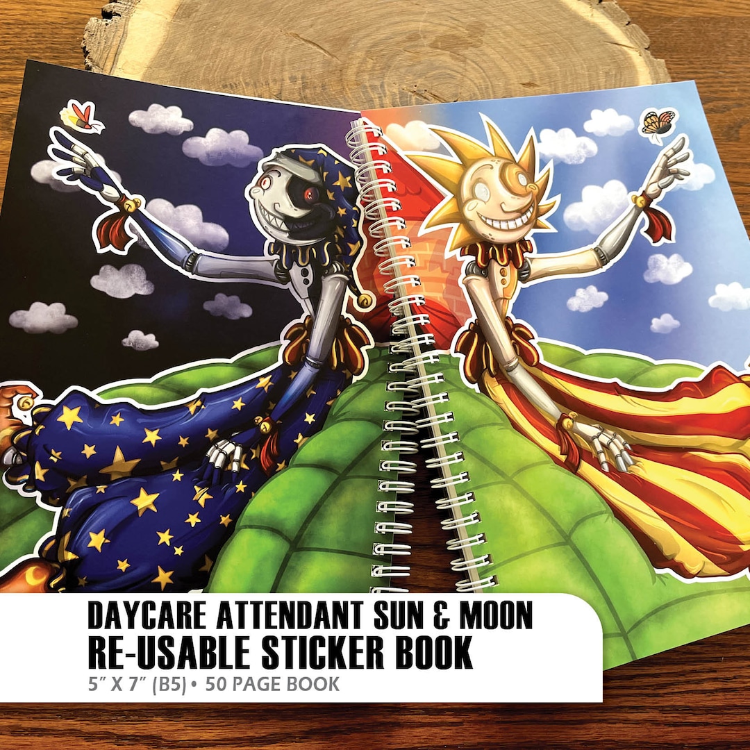 Sun & Moon Reusable Sticker Book Daycare Lounging -B5- | Daycare ...