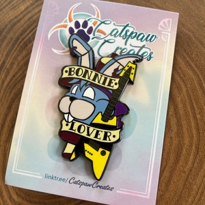 Glamrock Bonnie Lover Tattoo Enamel Pins FNAFSB - Etsy