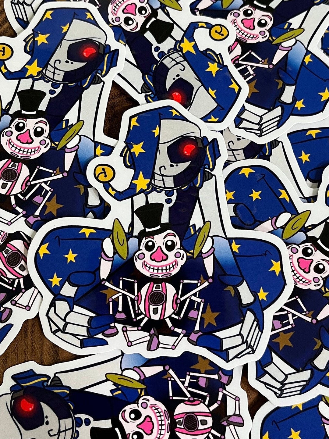 Moon and Mini Music Man 3 Vinyl Sticker Security Breach FNAF Daycare ...