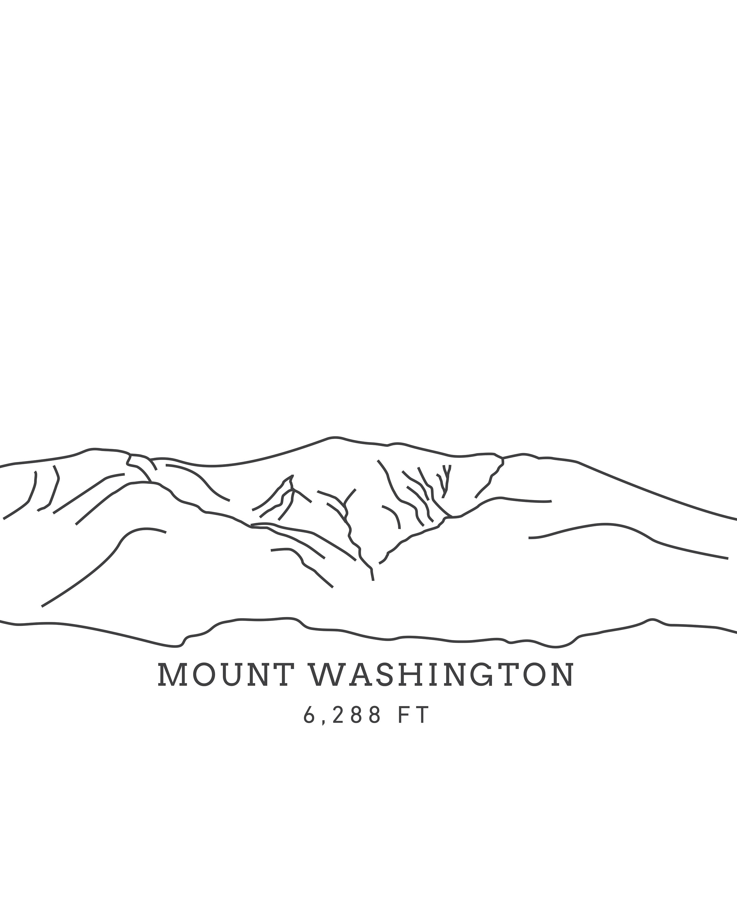 Mount Washington New Hampshire Print Modern Design Printable | Etsy