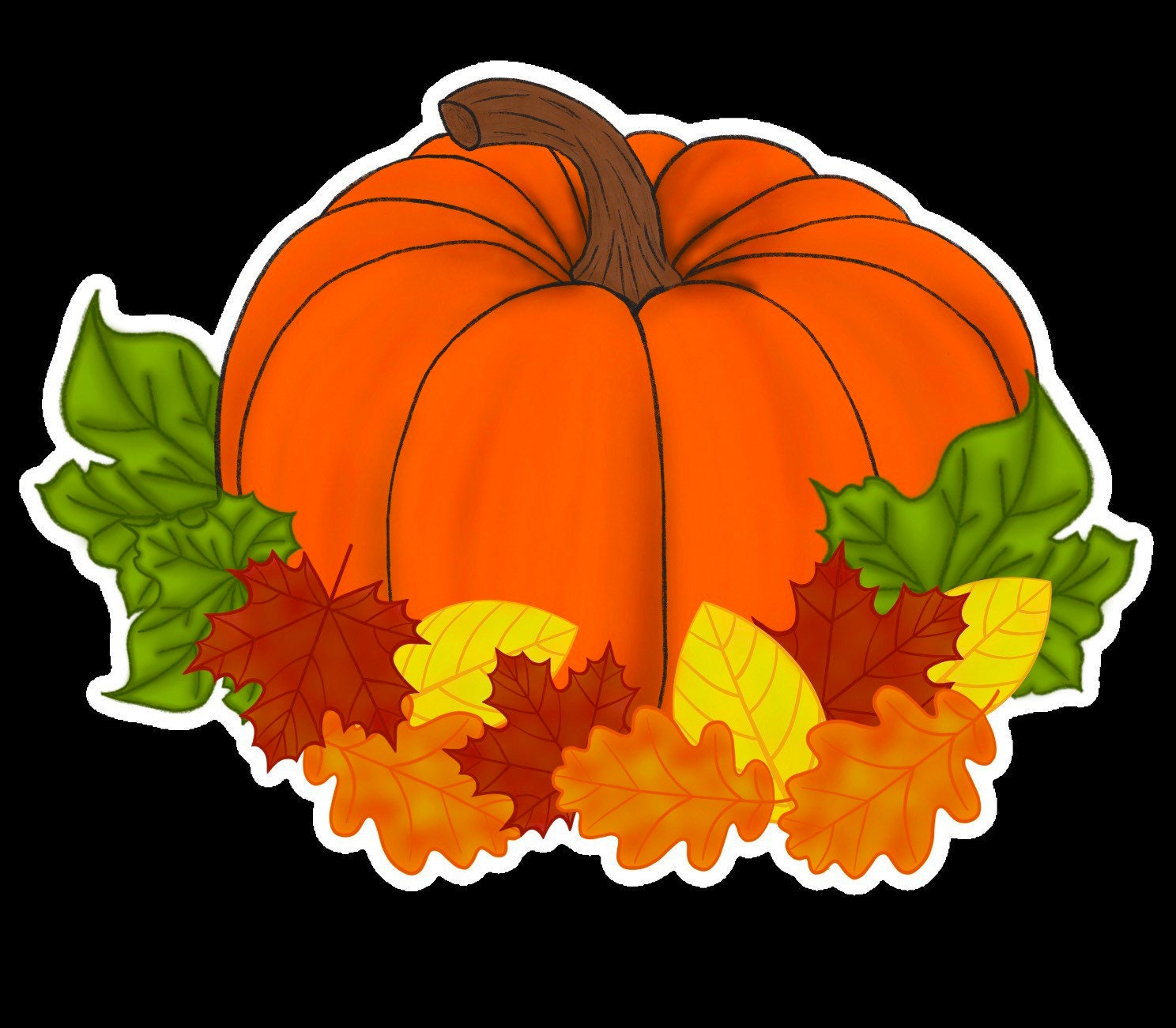 Pumpkin Clear Vinyl Sticker - Etsy