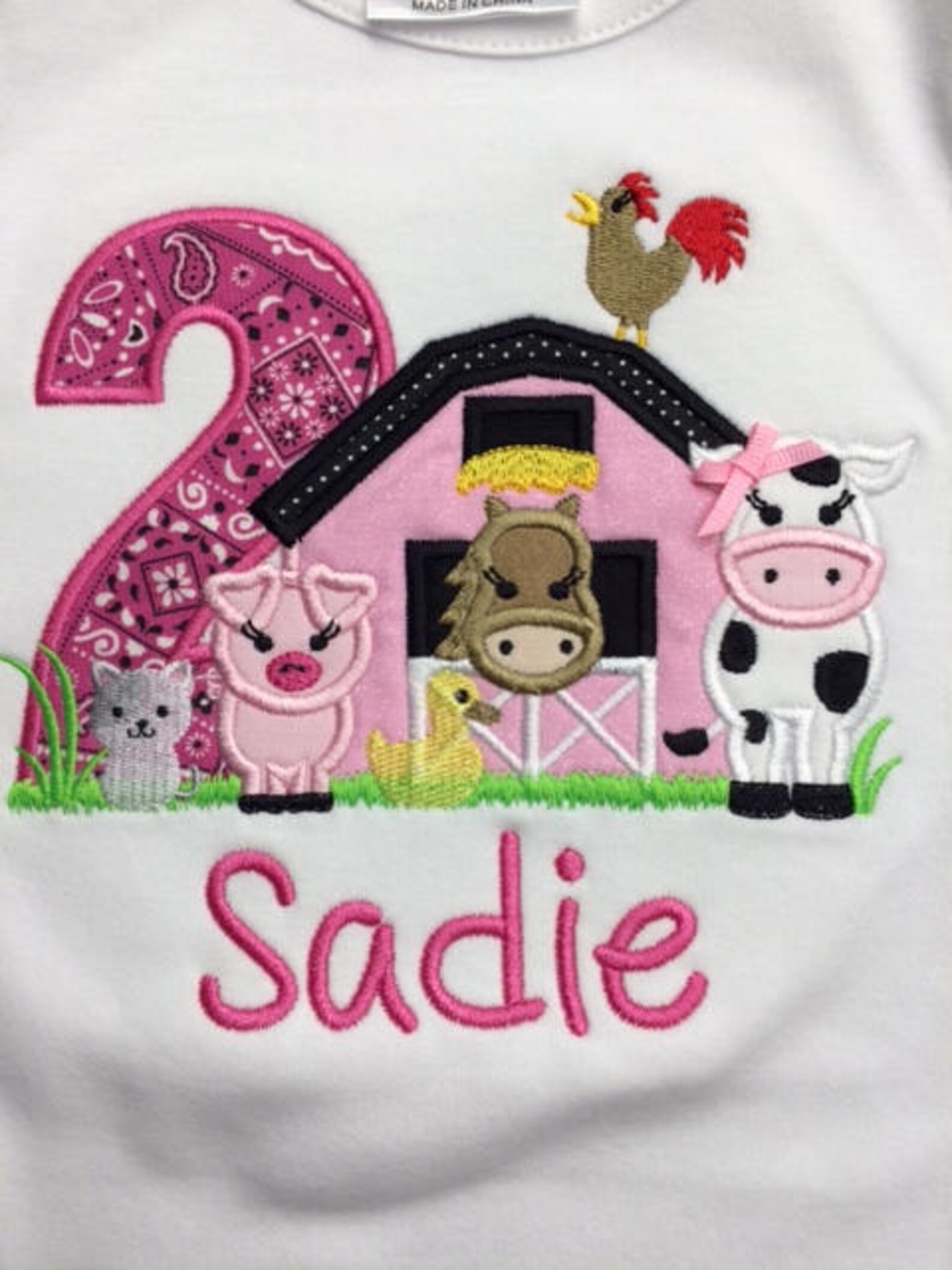 Girls Pink Farm Shirt - Etsy