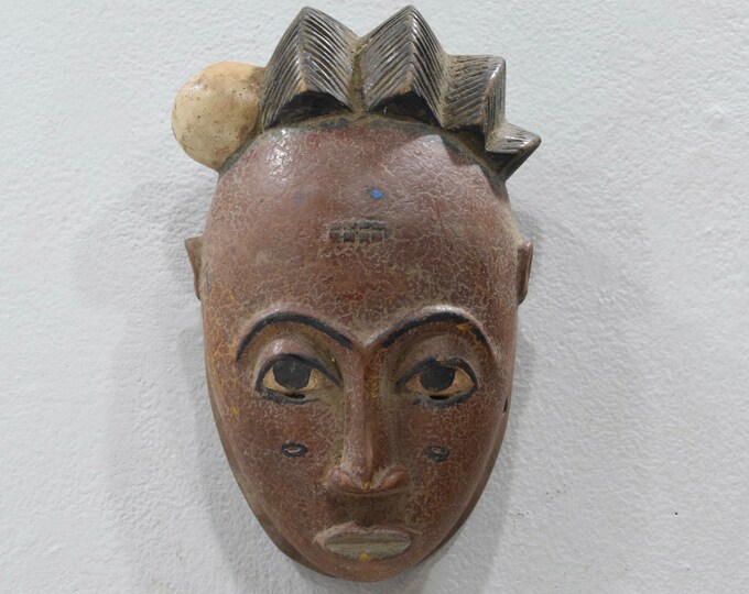 African Mask Wood Crest Baule Tribe Mask - Etsy
