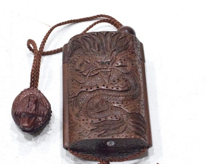 Chinese Japanese Carved Wood Dragon Inro Box - Etsy