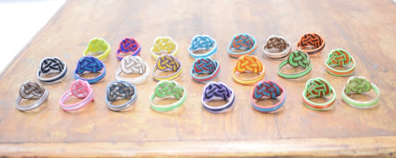 Rings African Colorful Telephone Wire Woven Rings - Gem