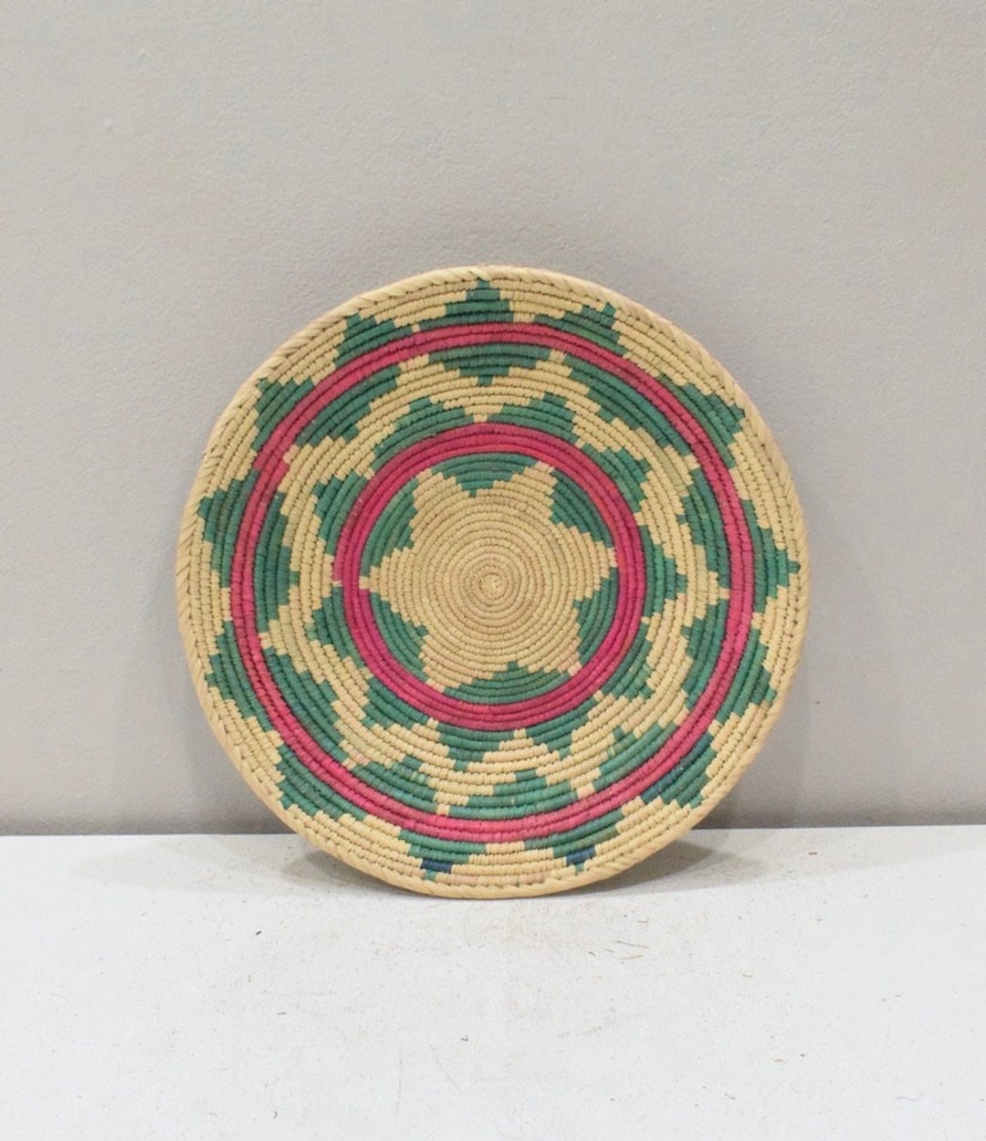 African Basket Botswana Natural Colors South Africa Woven Palm Food ...