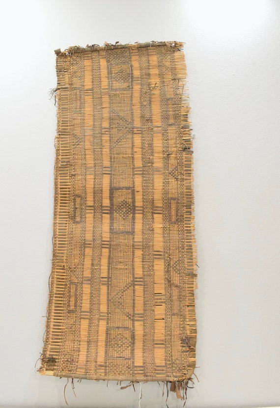 African Tuareg Woven Straw Leather Tribal Tuareg Mat Mali - Etsy