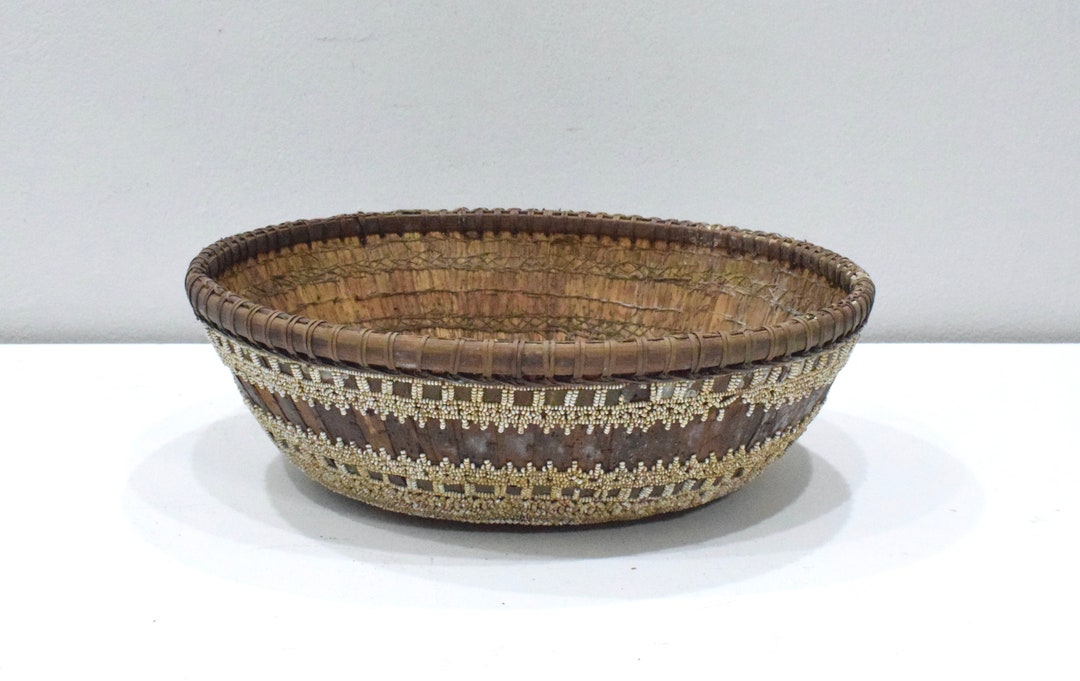 Basket Bali Indonesia Beaded Mirror Basket - Etsy