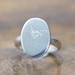 Ring Sterling Silver Oval Initial Ring - Etsy