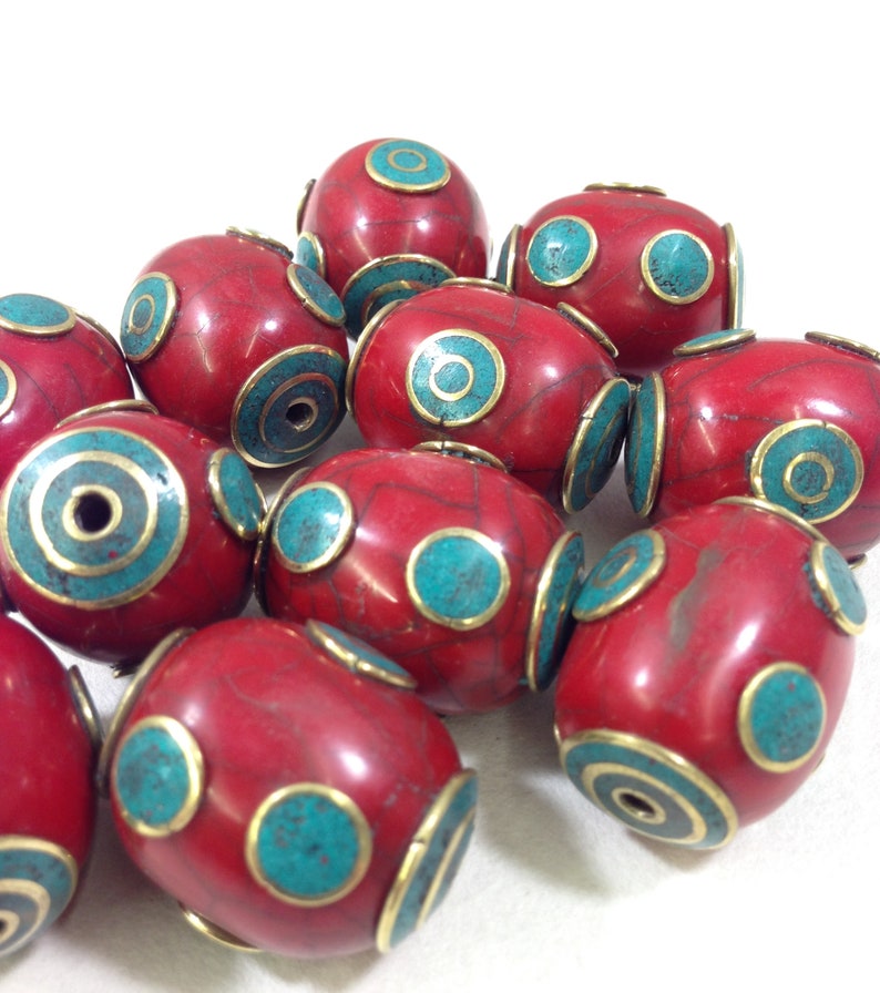 Beads Tibetan Red Crackle Resin Turquoise Beads 28-29mm - Etsy