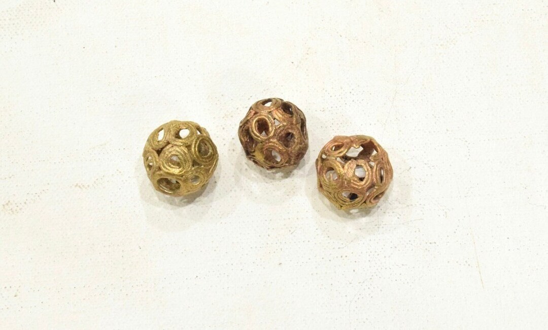 Beads African Brass Round Circle Cage Bead - Etsy