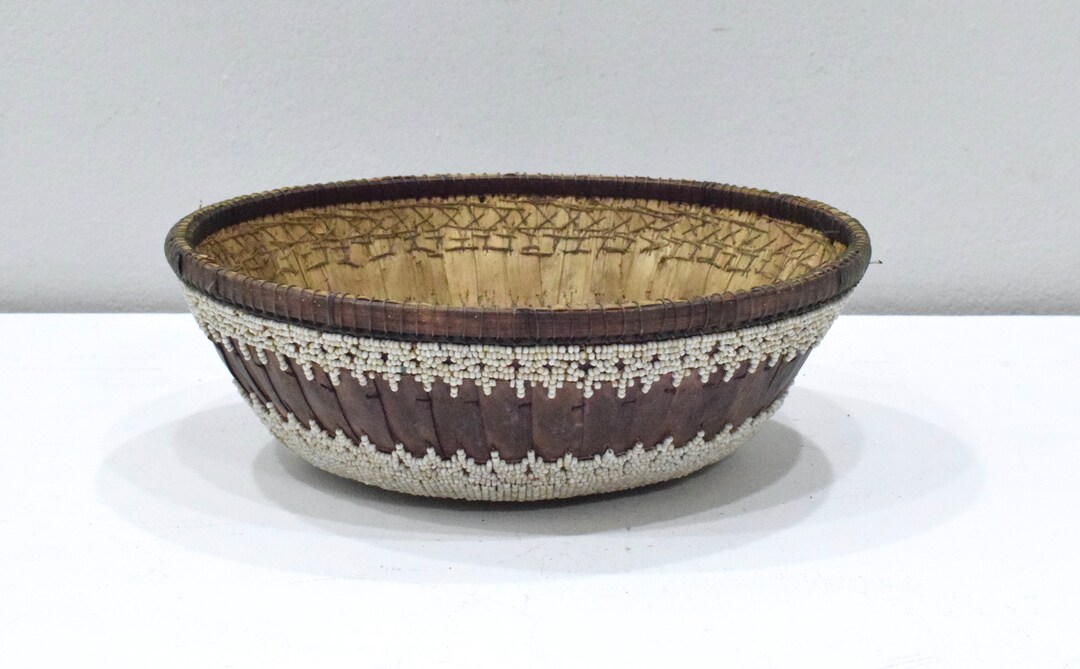 Basket Bali Indonesia Beaded Mirror Basket - Etsy