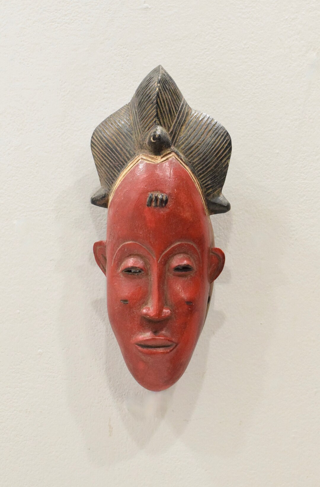 African Mask Wood Crest Baule Tribe Mask - Etsy