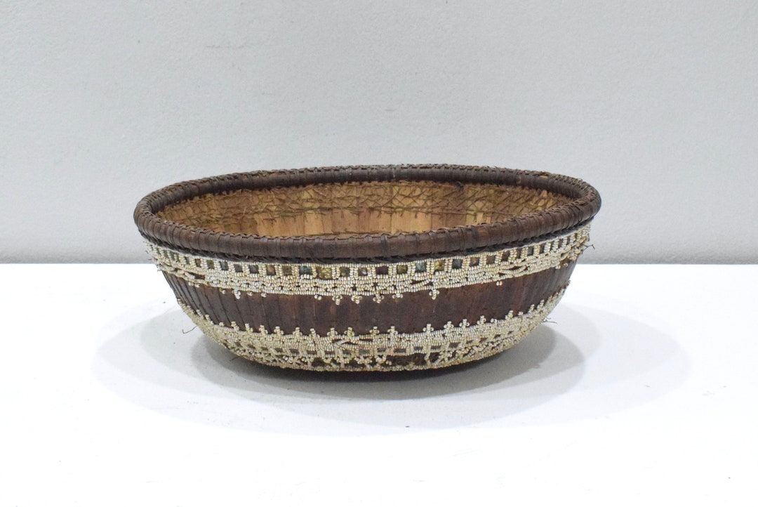 Basket Bali Indonesia Beaded Mirror Basket - Etsy