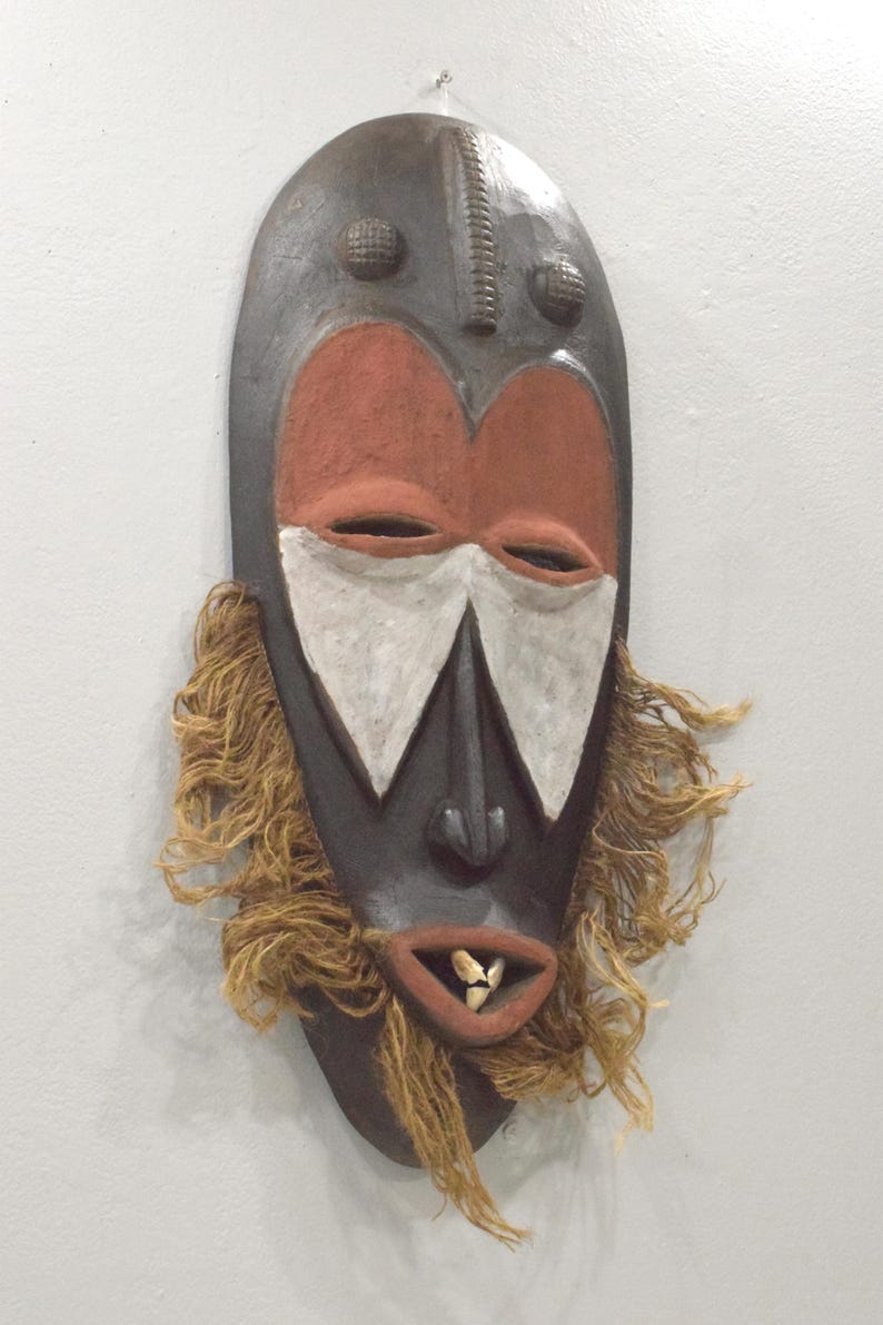 African Mask Malindi Warega Zaire Cows Teeth Malindi Mask - Etsy