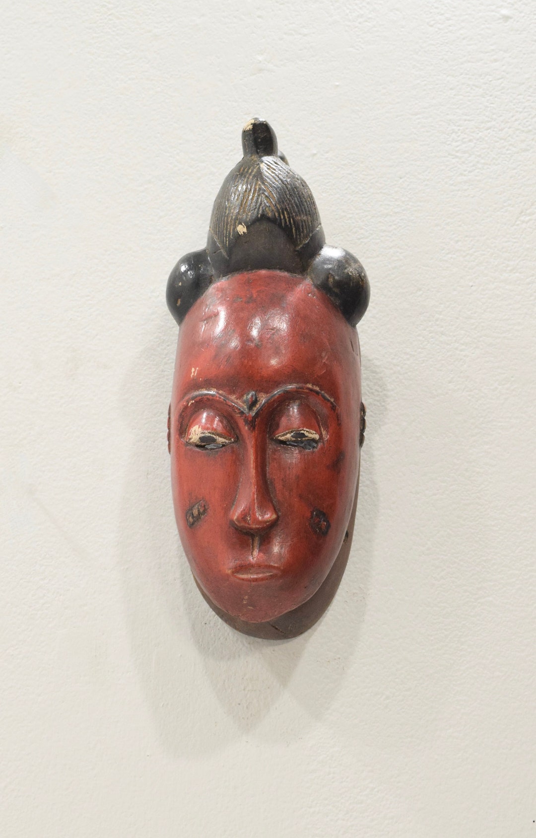 African Mask Wood Crest Baule Tribe Mask - Etsy