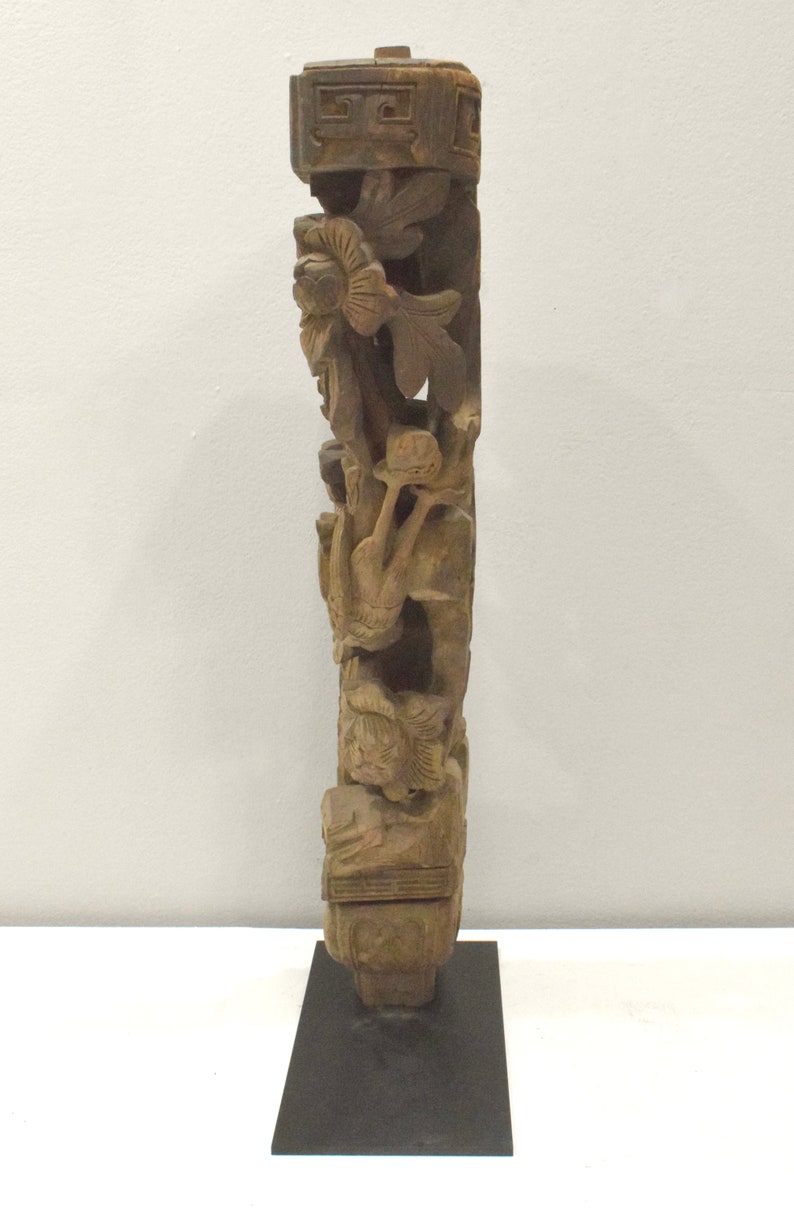 Chinese Wood Carving Column Post - Etsy