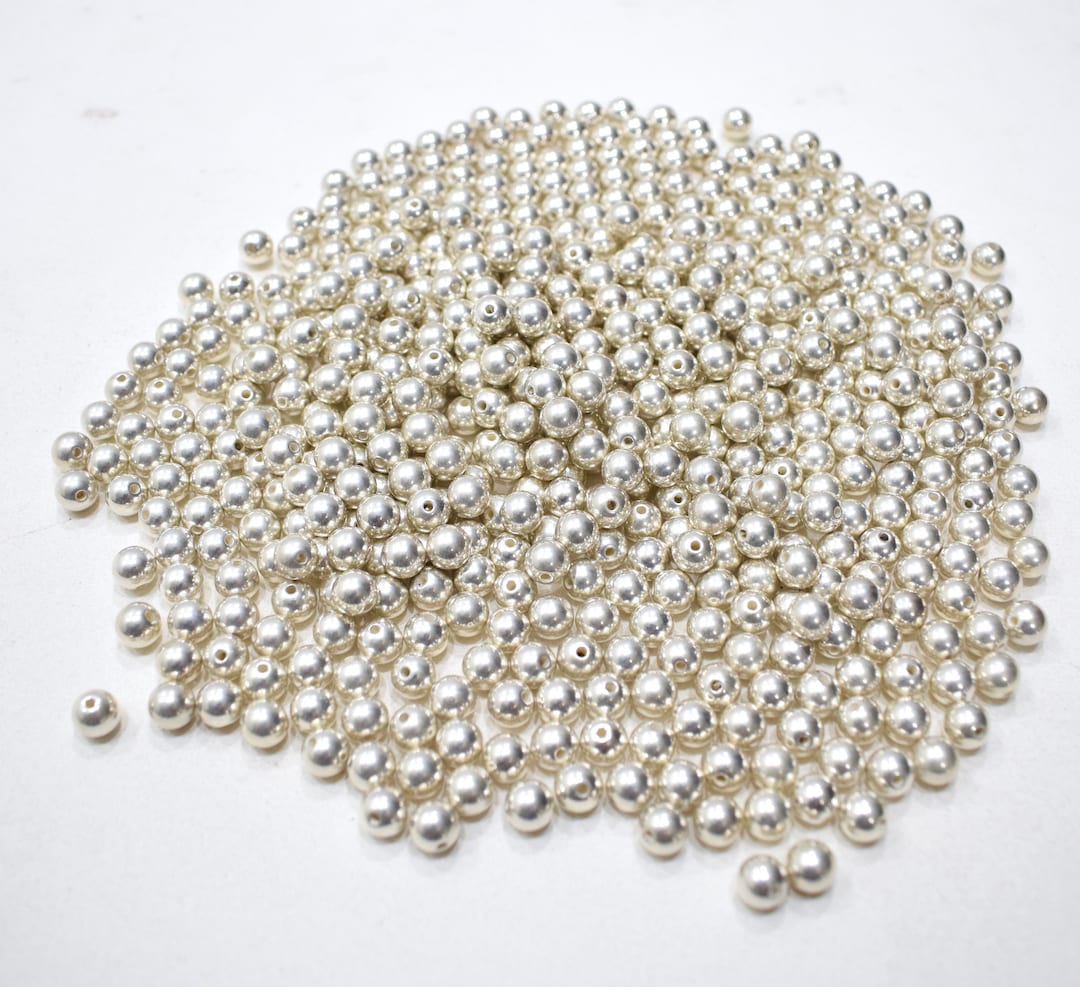 Beads Bright Silver Round Beads 5mm - Etsy
