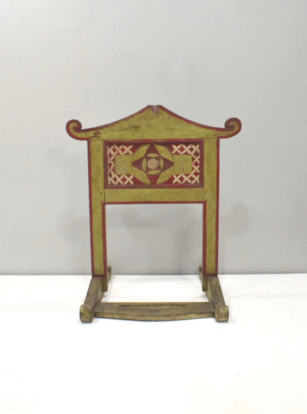 Indonesian Teak Colorful Gong Stand - Etsy