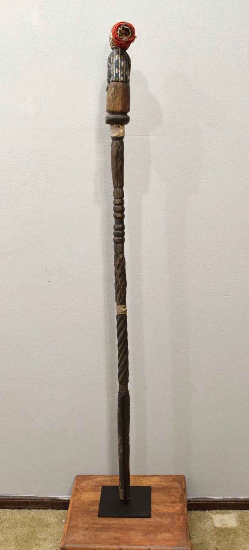 African Staff Baule Tribe Carved Male Figure Walking Staff - Etsy