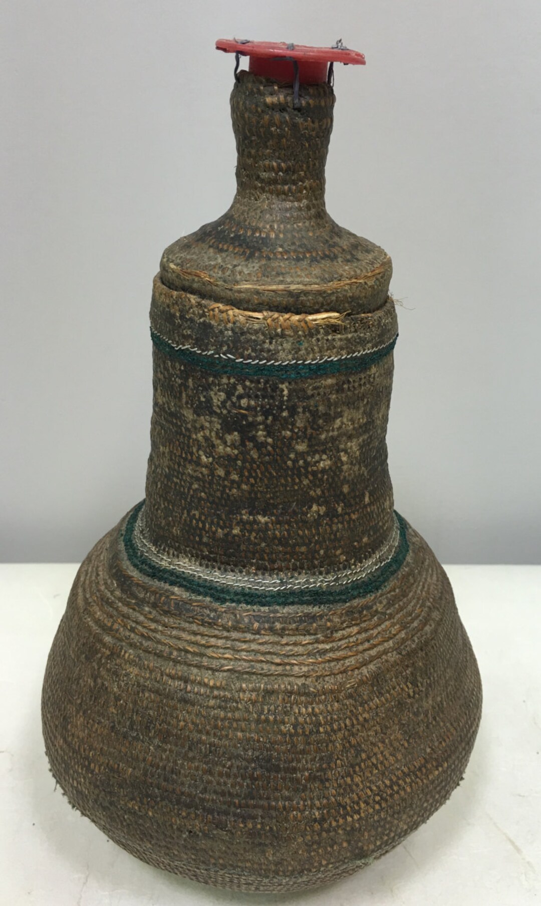 Africa Ethiopia Milk Jug Woven Fiber Wood Handmade Fiber Coiled ...