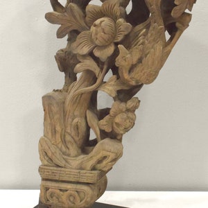 Chinese Wood Carving Column Post - Etsy