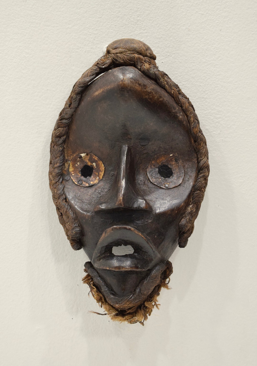 Africa Dan Carved Wood Burnished Metal Teeth Mask Congo - Etsy
