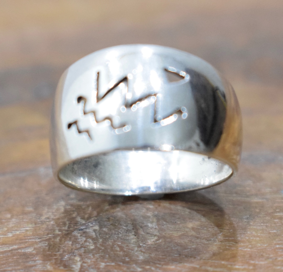Ring Sterling Silver Cut Out Band Ring - Etsy