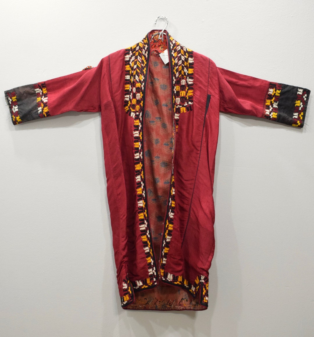 Coat Embroidered Red Turkmen Chapan - Etsy