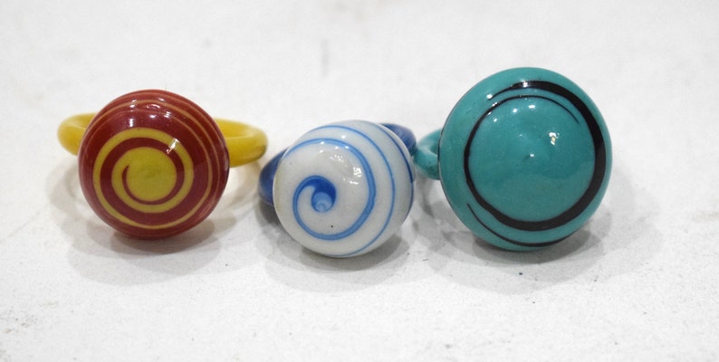 Rings 3 Assorted African Telephone Plastic Wire Recycled Rings - Etsy