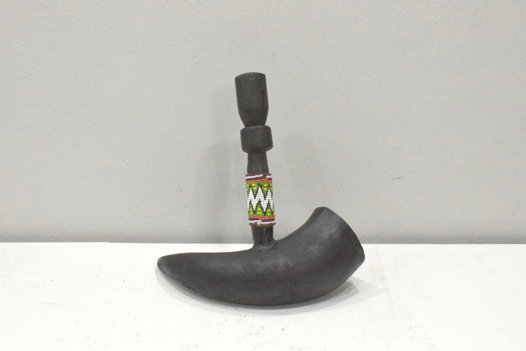 African Zulu Beaded Cow Horn Pipe South African - Etsy