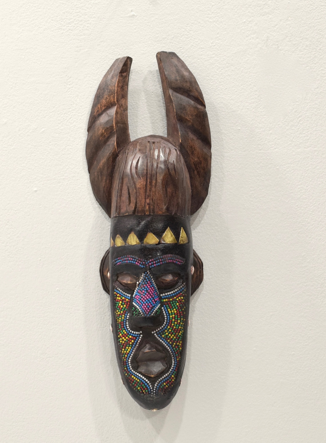 African Mask Ashanti Horned Beaded Mask Ghana - Etsy