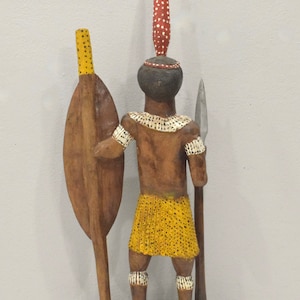 African Statue Zulu Warrior Folk Art Doll South Africa - Etsy