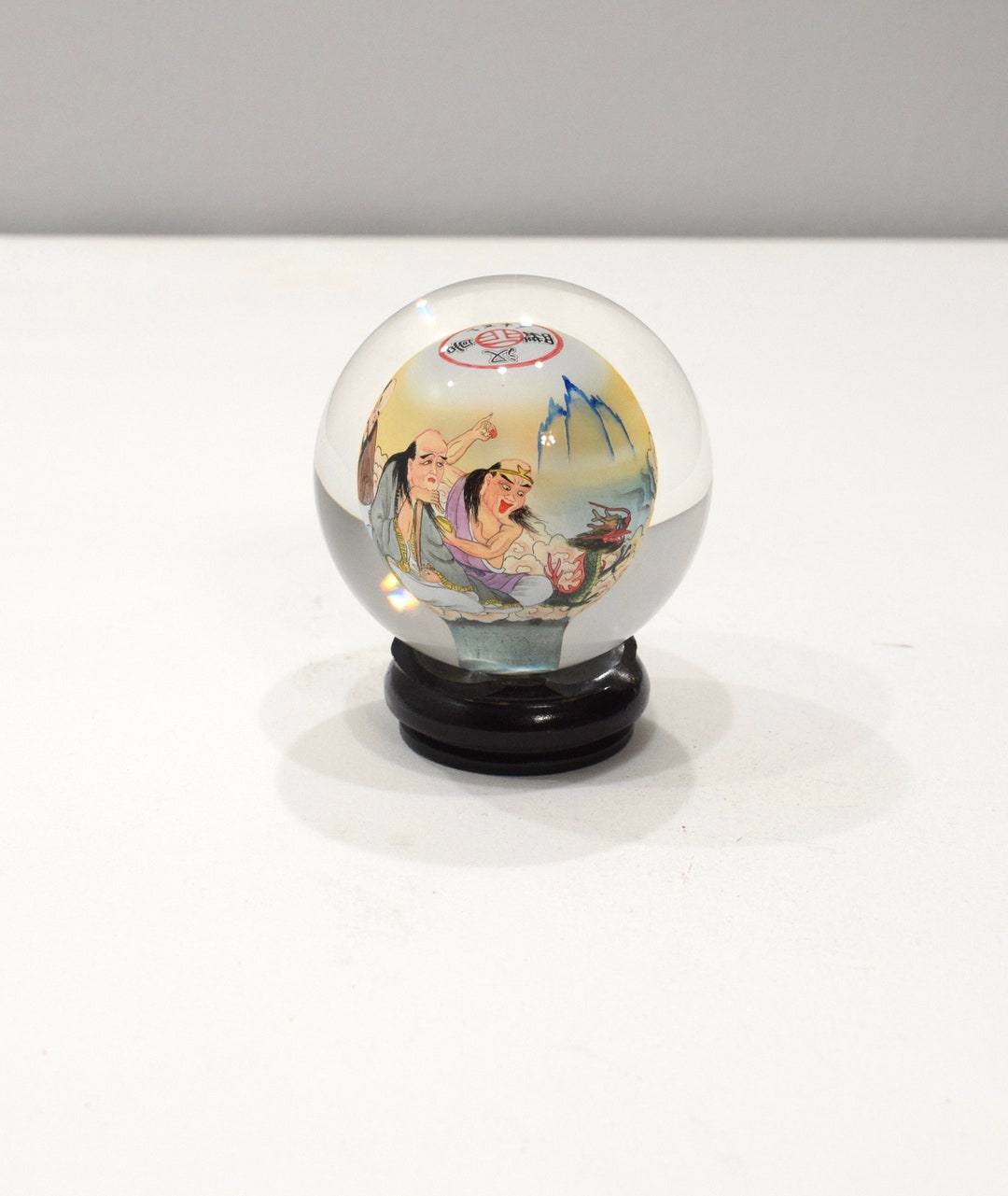 Chinese Reverse Painted Glass Buddha Ball 5.5" - Etsy