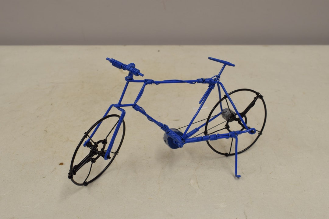 Bicycle African Recycled Blue Wire Black Wheel Bicycle Tanzania - Etsy