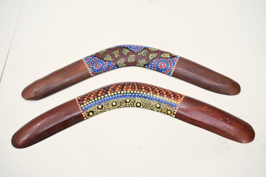 Boomerang Bali Indonesia Wood Wall Decor Tribal Painted Boomerang - Etsy