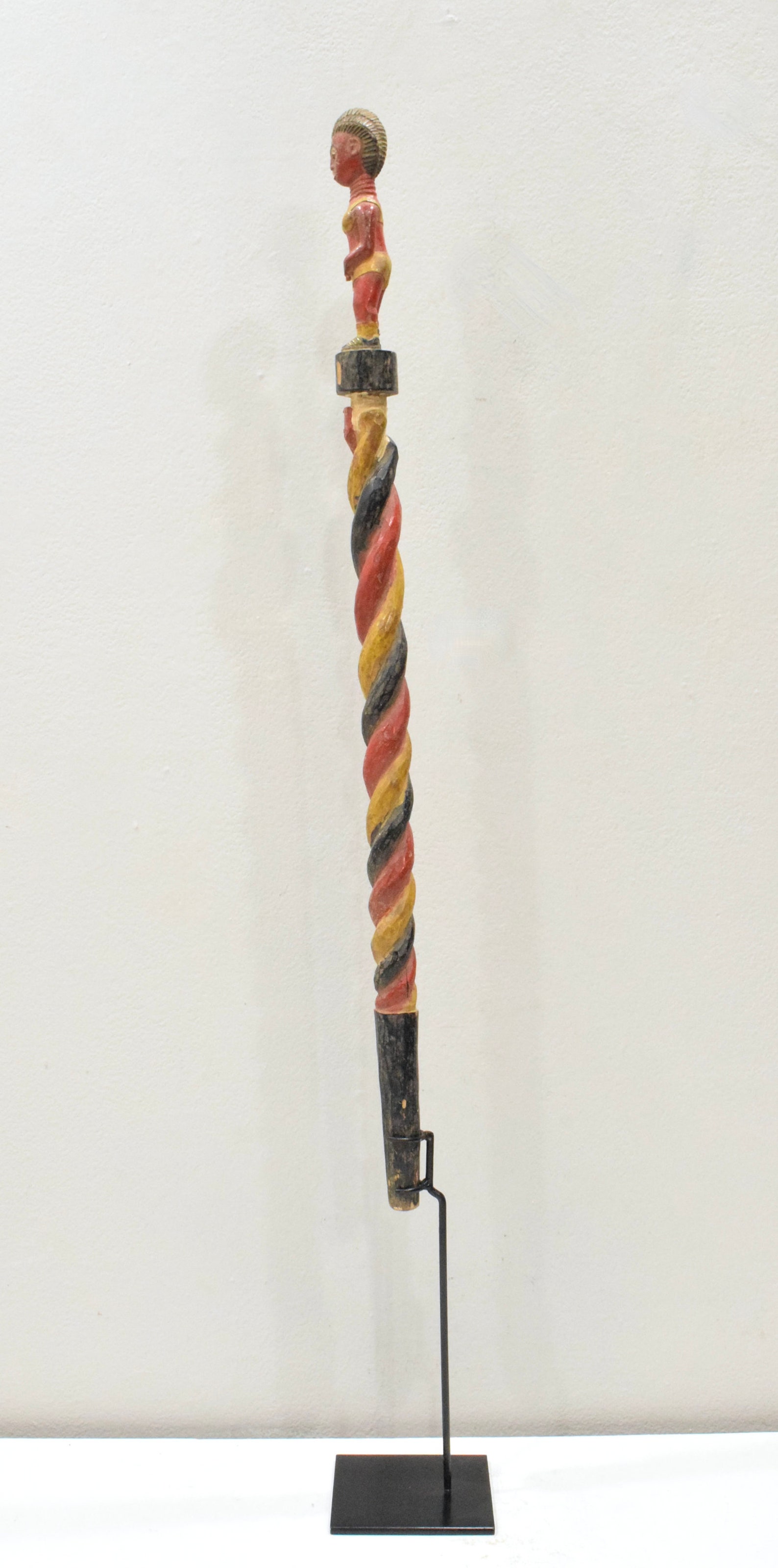African Cane Colonial Walking Stick Baule Figure Handle Cote D'ivoire ...