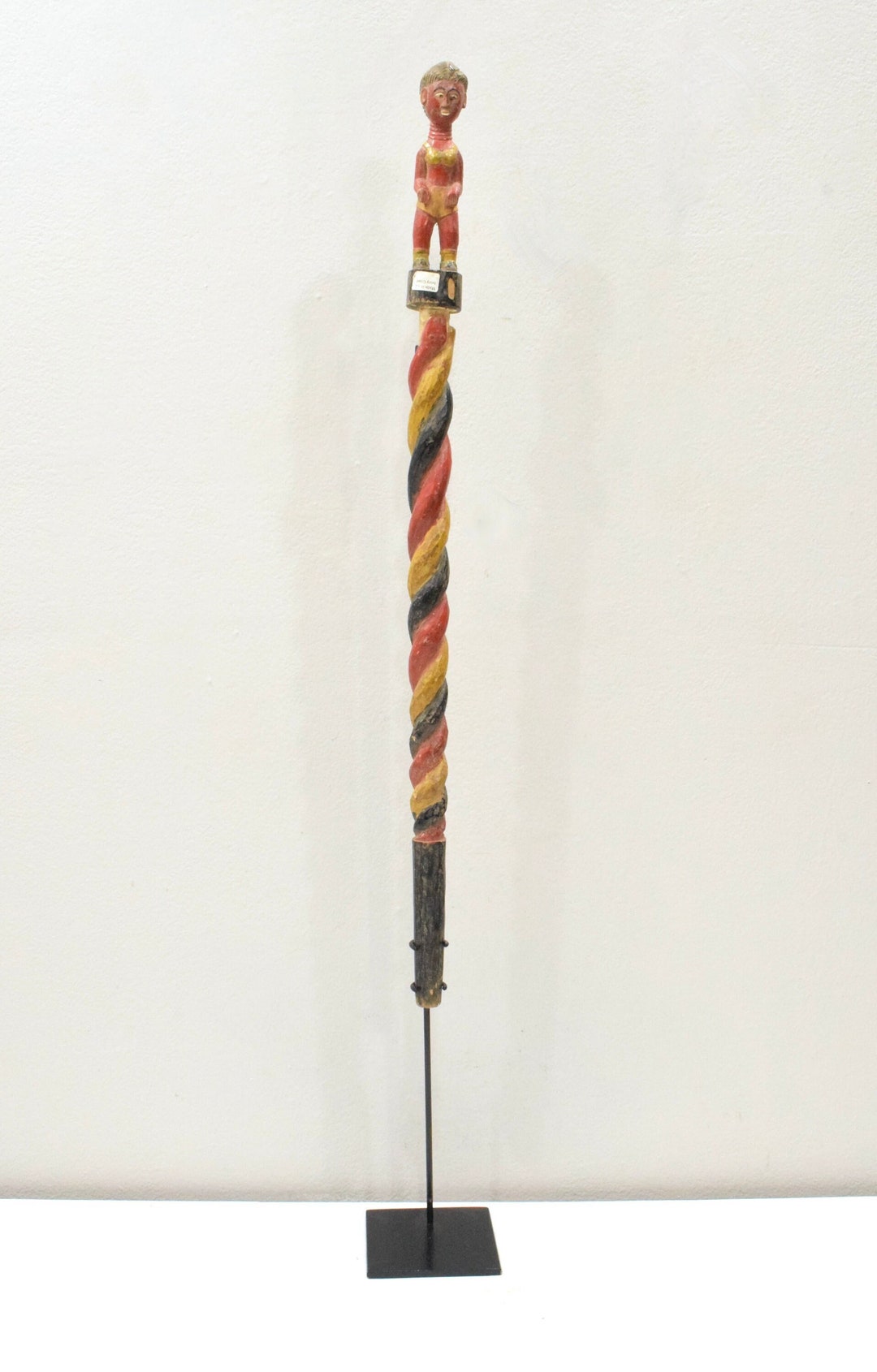 African Cane Colonial Walking Stick Baule Figure Handle Cote D'ivoire ...