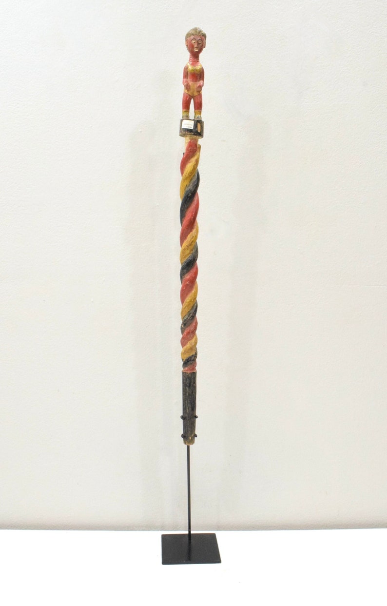 African Cane Colonial Walking Stick Baule Figure Handle Cote D'ivoire ...