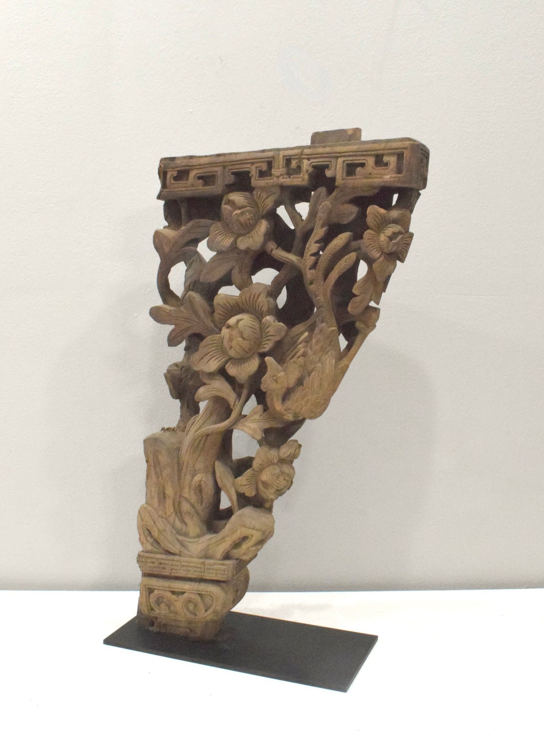 Chinese Wood Carving Column Post - Etsy