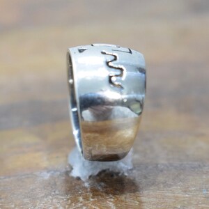 Ring Sterling Silver Etched Cut Out Band Ring - Etsy
