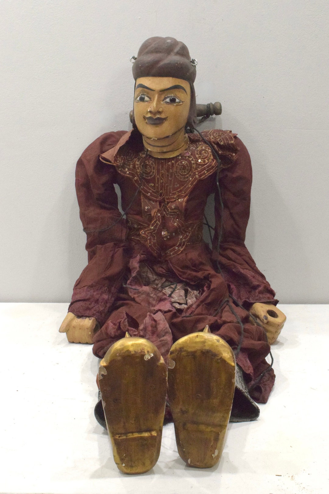 Burmese Puppet Folk Art Puppet Life Size Marionettes Wood Festivals ...
