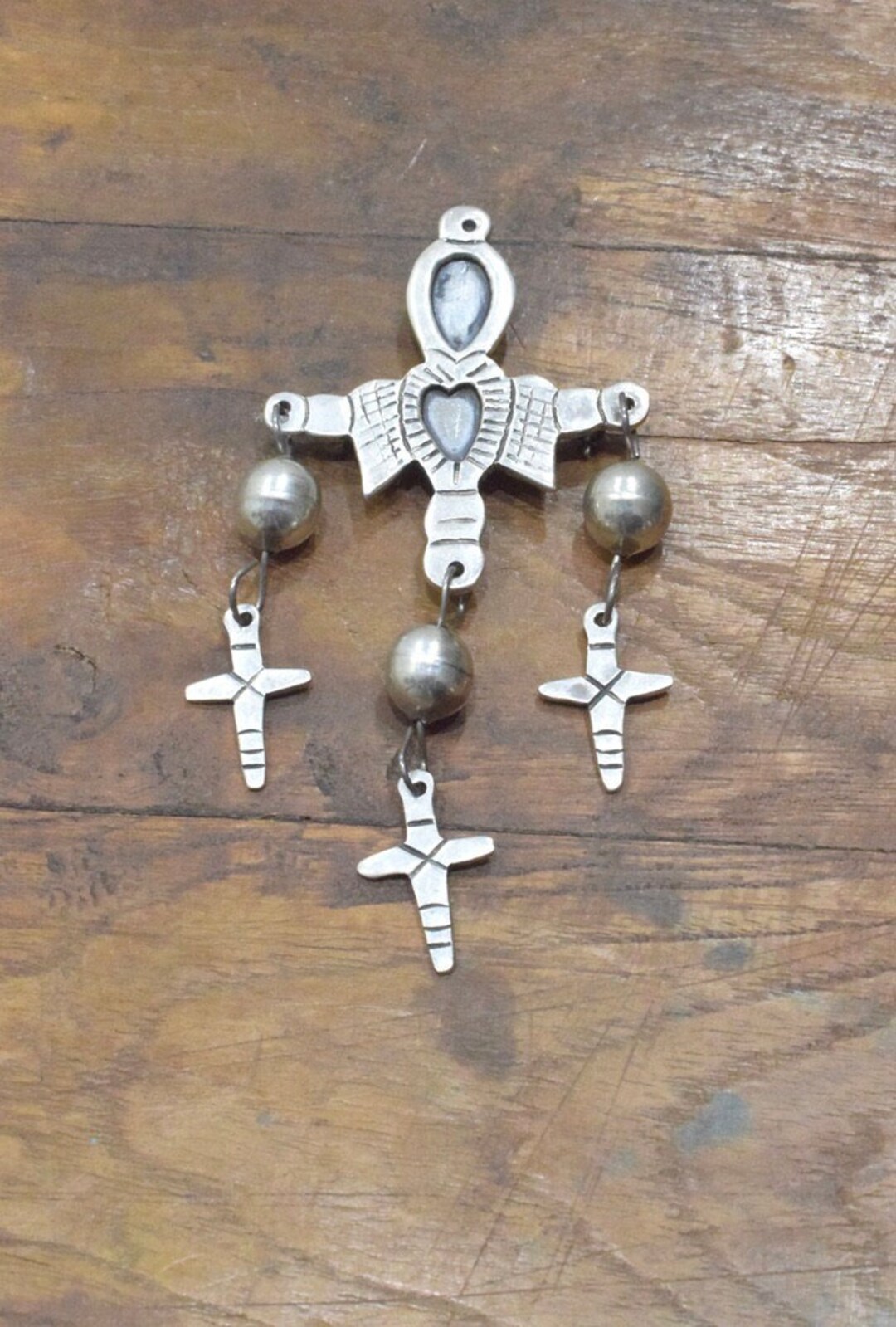 Cross Sterling Silver Pendant Pin Guatemala - Etsy