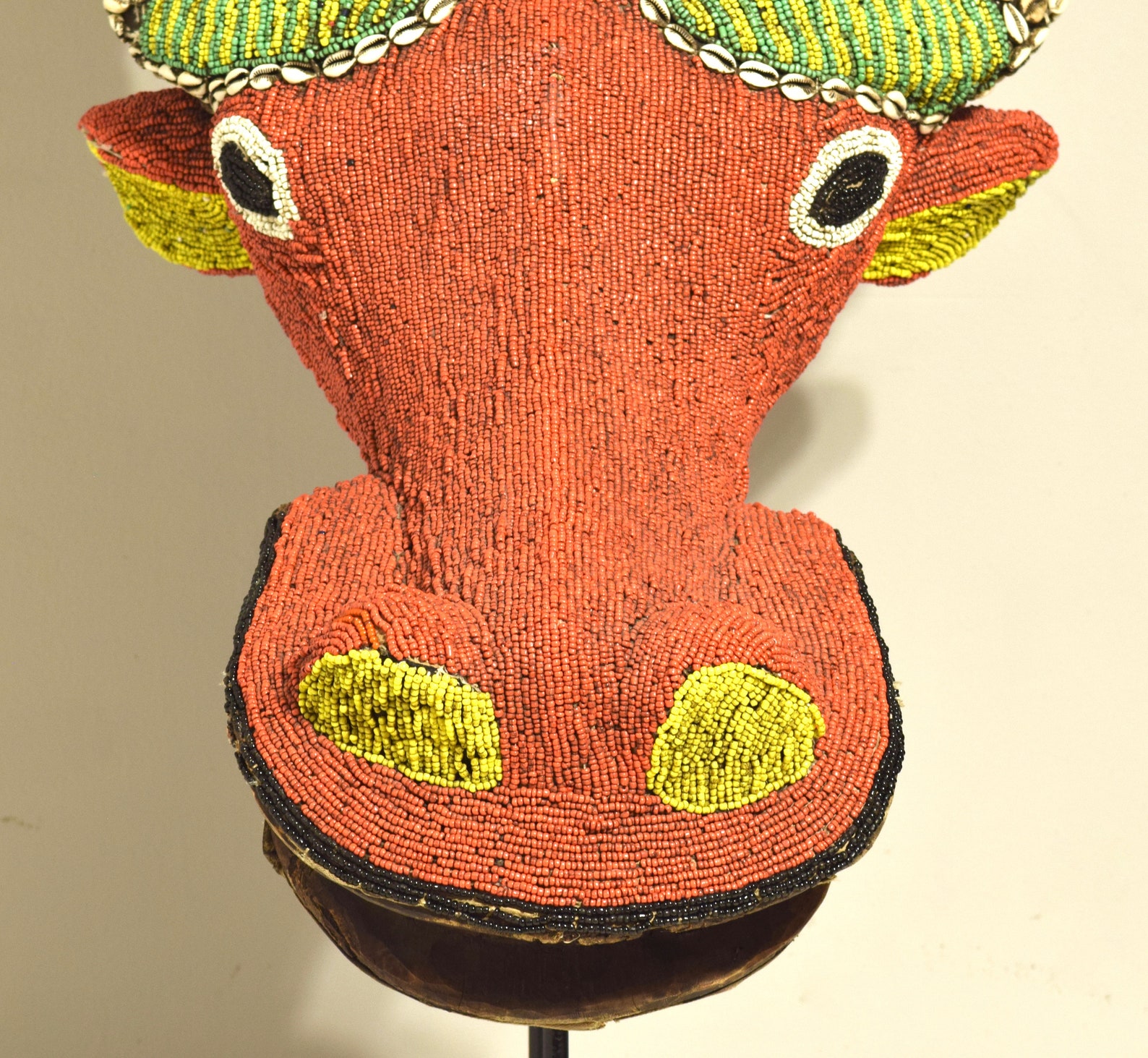 African Mask Water Buffalo Beaded Mask Bamileke Tribe - Etsy