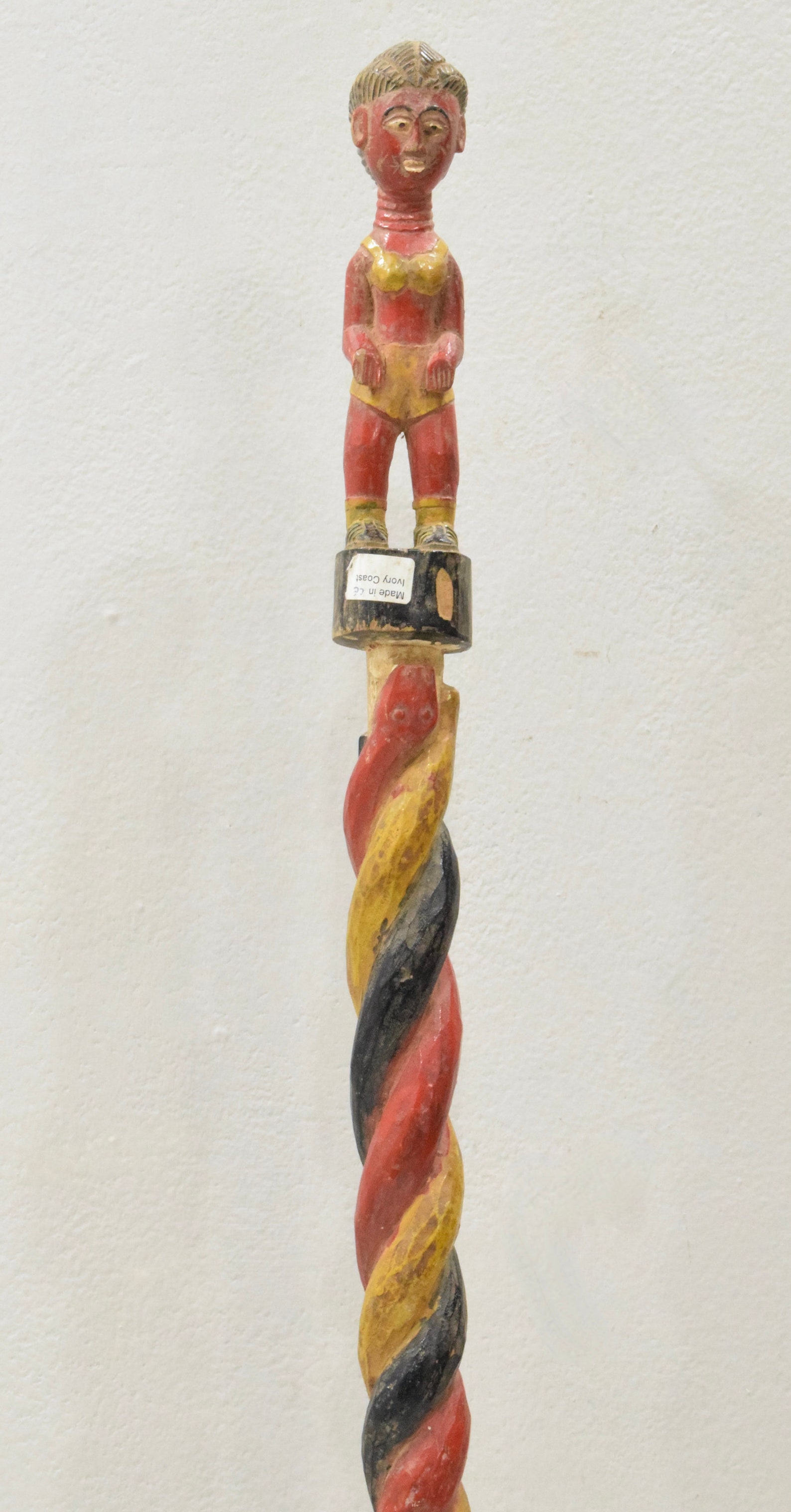 African Cane Colonial Walking Stick Baule Figure Handle Cote D'ivoire ...
