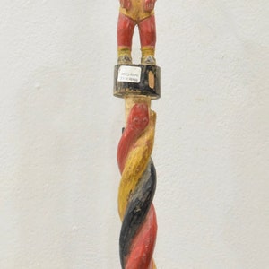 African Cane Colonial Walking Stick Baule Figure Handle Cote D'ivoire ...