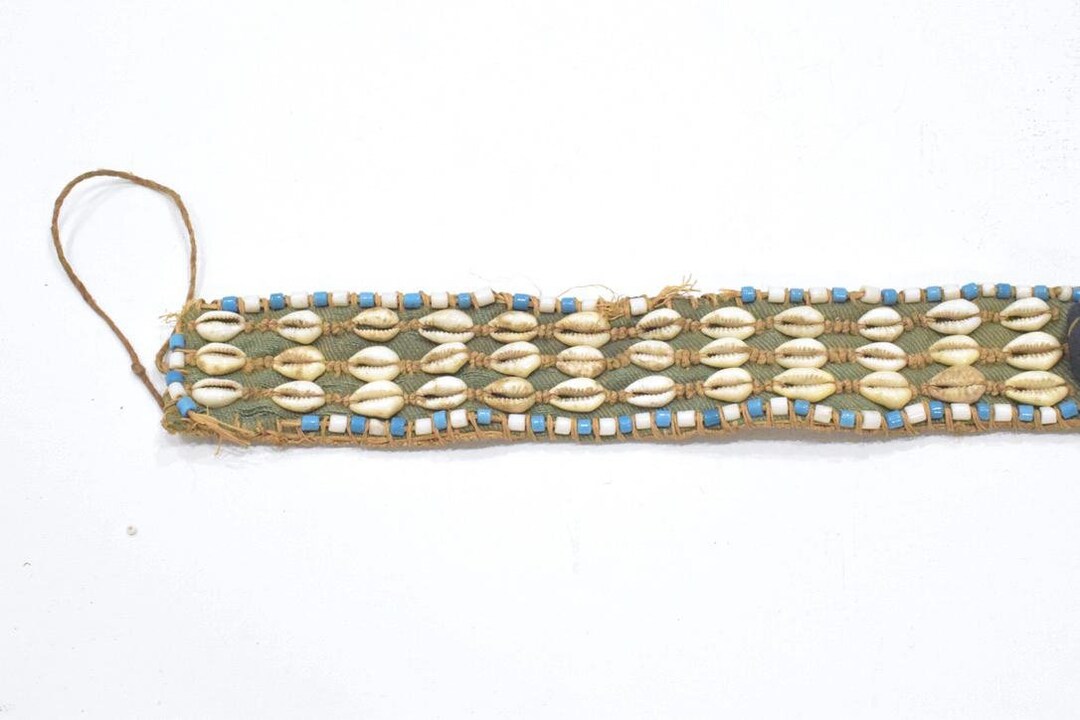 African Woven Beaded Shell Kuba Headband Congo - Etsy