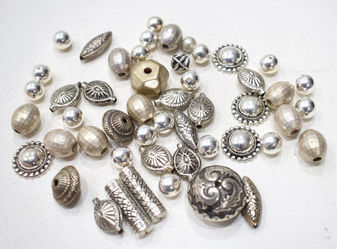 Bead Silver Assorted Beads 8-28mm - Etsy