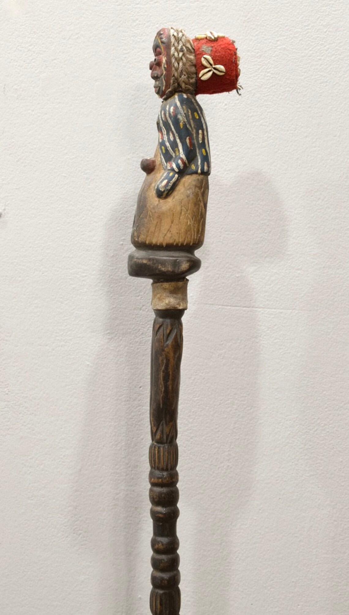 African Staff Baule Tribe Carved Male Figure Walking Staff - Etsy