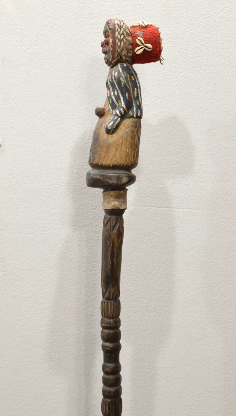 African Staff Baule Tribe Carved Male Figure Walking Staff - Etsy